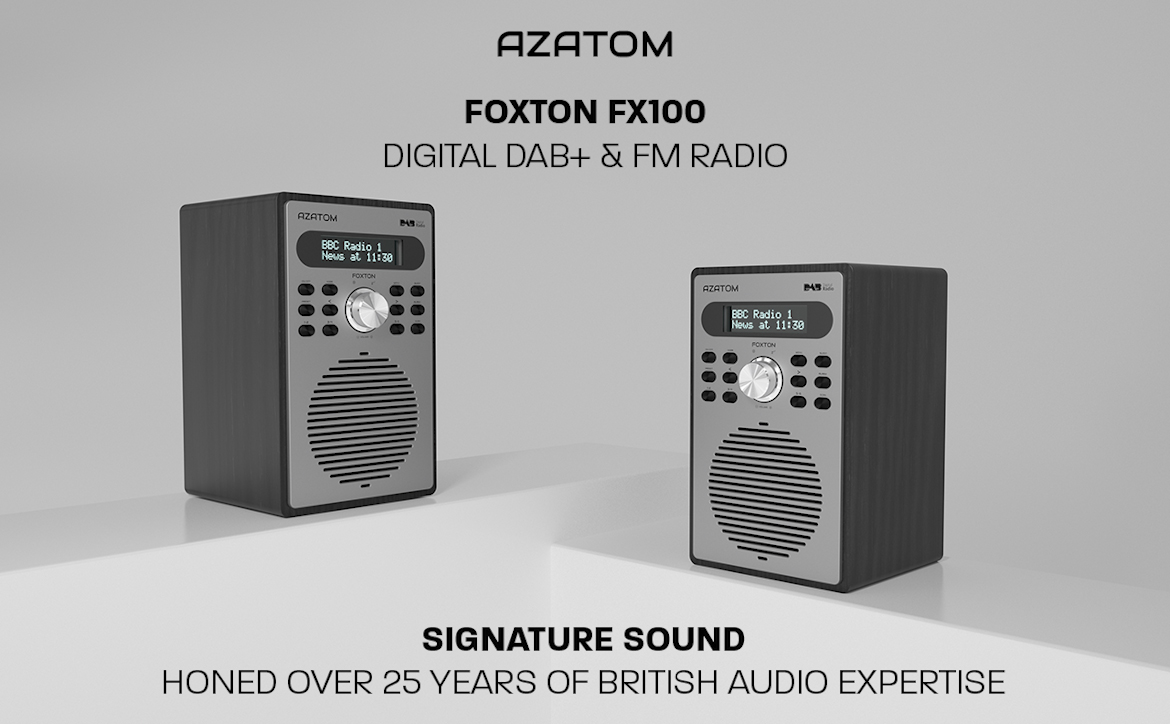 Azatom Foxton FX100 DAB, DAB+ & FM Clock Radio with USB Quick Charging | Best of British Audio ...